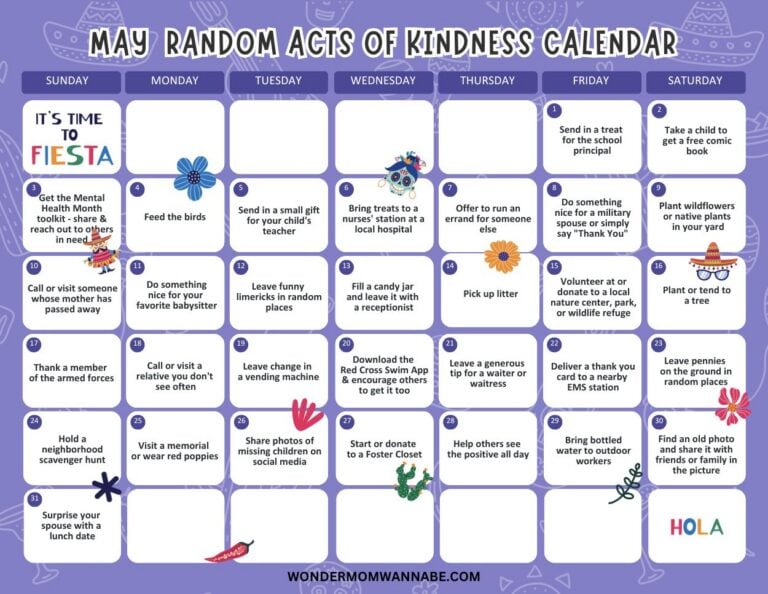 May Acts of Kindness Calendar