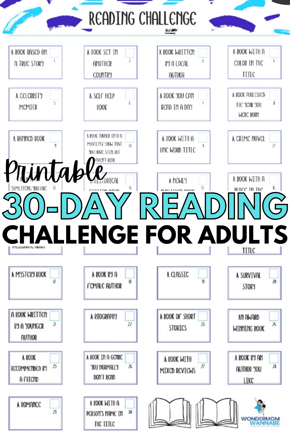 30 Day Reading Challenge For Adults 30 Day Reading Challenge For Adults