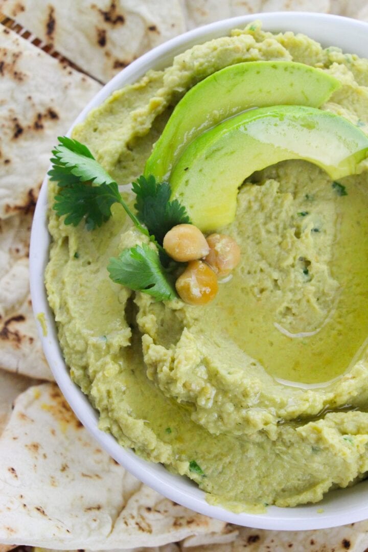 Avocado Hummus Recipe – Creamy Hummus Dip with Avocado & Cilantro