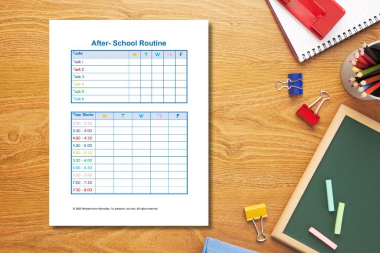 After-School Routine & Schedule for Kids